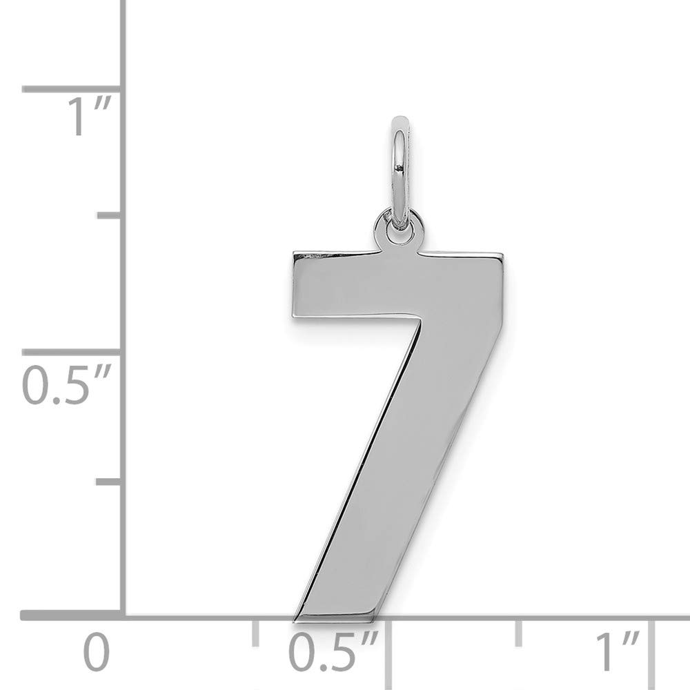 Saris and Things 925 Sterling Silver Large Polished Number 7 Charm Pendant