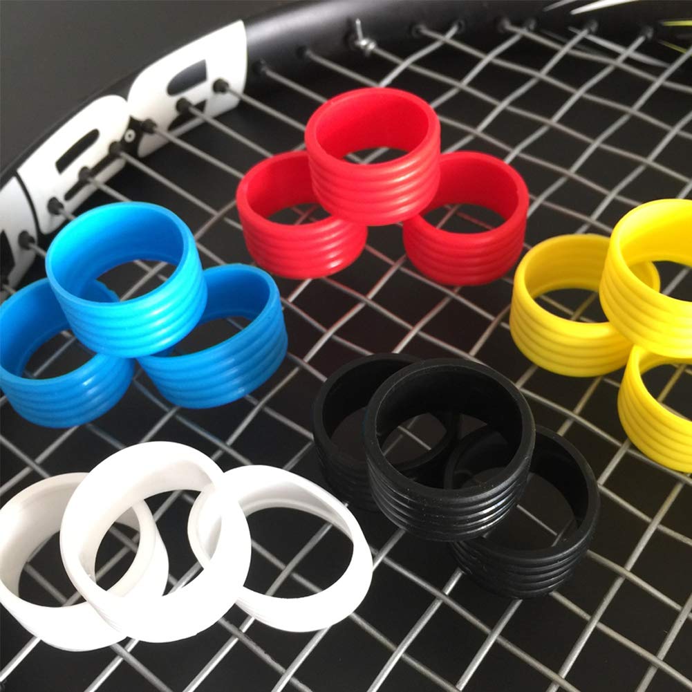 ruiycltd 5Pcs Sport Racket Handle Rubber Ring Stretchy Tennis Racquet Band Overgrips New Year's Gift White