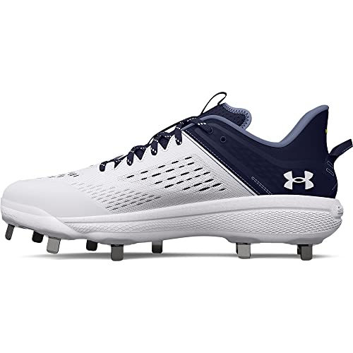 Under Armour Men's Yard Low MT Baseball Cleat, (401) Midnight Navy/White/White, 12