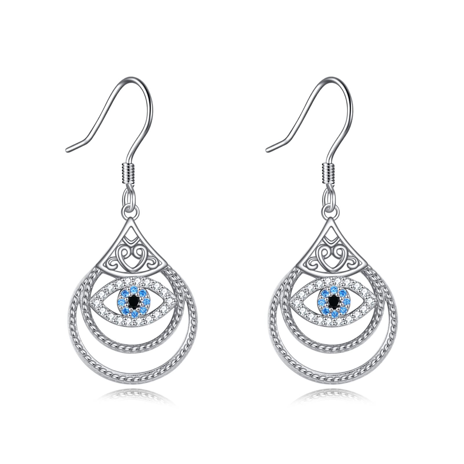 YAFEINI Evil Eye Earrings Sterling Silver Celtic Knot Evil Eye Drop Earrings Jewelry Gifts for Women