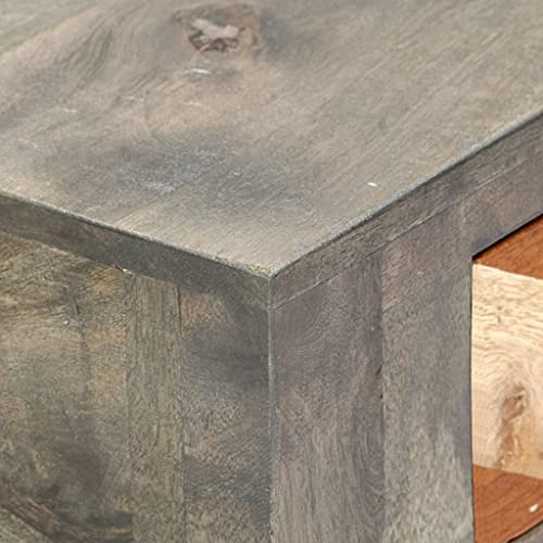 QJBSAVVA Console Table Gray 33.9"x11.8"x29.9" Solid Mango Wood,Large Space Dresser Entry Tables Narrow end Table Couch Table Suitable for Home, Office, Bedroom, Meeting Room