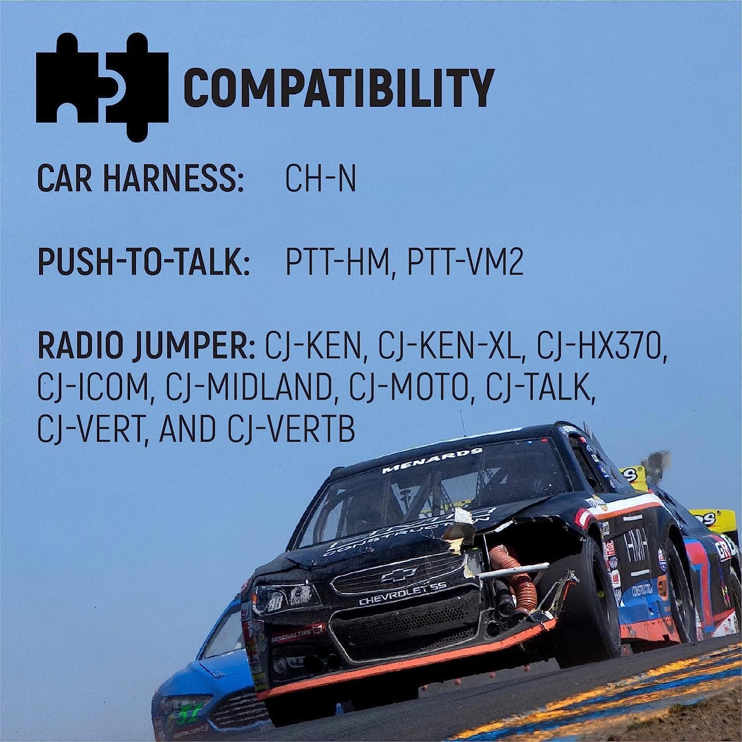 Rugged NASCAR Helmet Kit Headset for Racing Radios Communications Electronics - Features M101 Mic Flex Boom 3.5 Ear Bud Jack