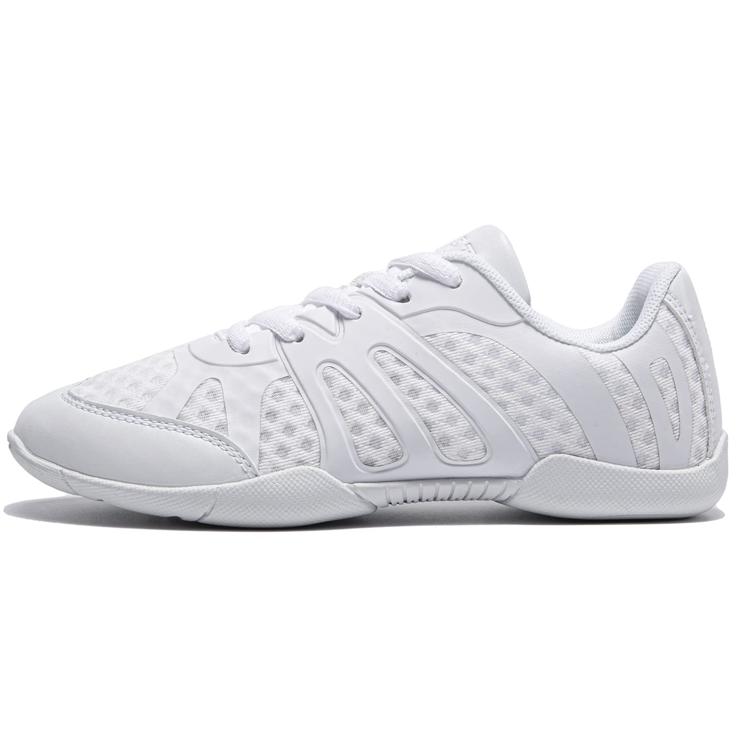 white Cheer Shoes for Womens Cheerleading shoes Girls Youth White Competition Cheerleading Gear Dance Shoe Sports Tennis Training Athletic Flats Breathable Soft comfortable kids cheer sneaker size