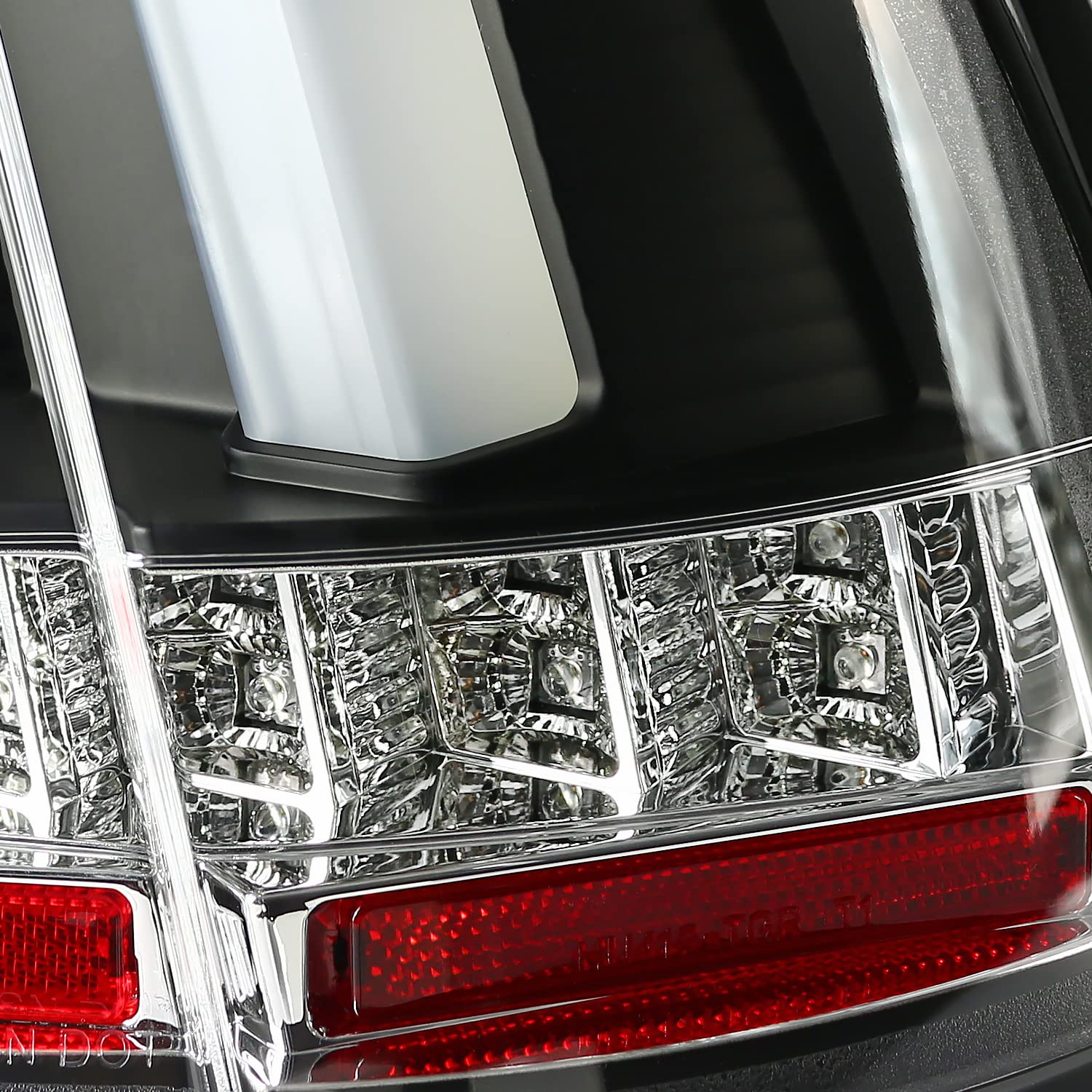 SPEC-D TUNING Black Housing Clear Lens Sequential LED Bar Tail Lights Compatible with 1999-2004 Ford Mustang, Left + Right Pair Assembly