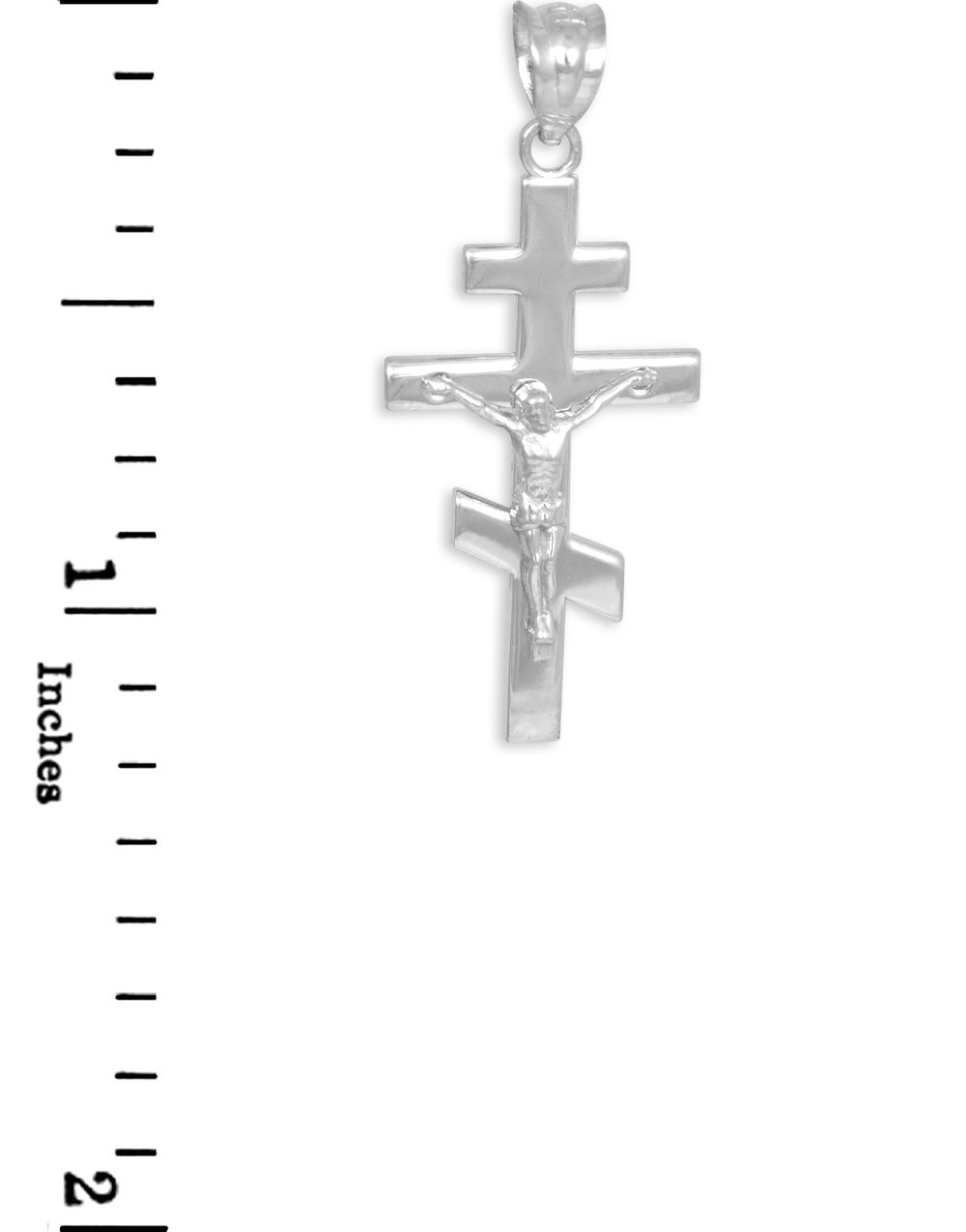 Religious Jewelry Sterling Silver Russian Orthodox Crucifix Pendant