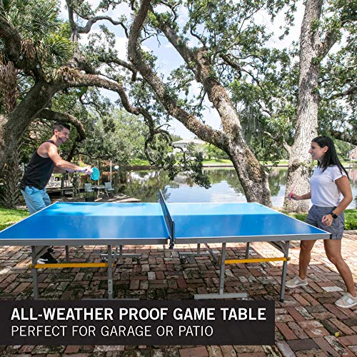 STIGA XTR Professional Outdoor Table Tennis Tables β All Weather Aluminum Waterproof Outdoor or Indoor Design with Net & Post - 10 Minute Easy Assembly Ping Pong Table with Compact Storage