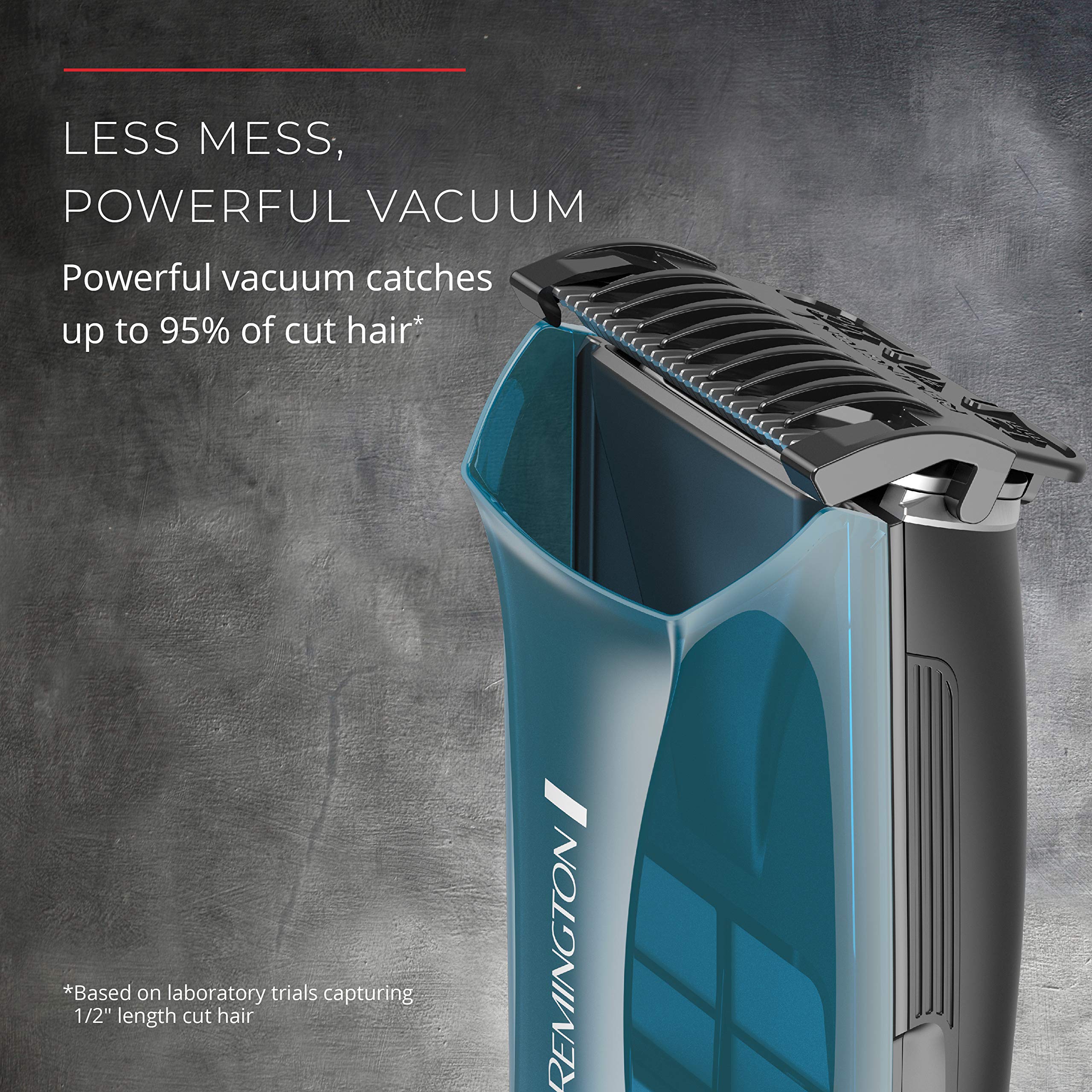 Remington Hc6550 Cordless Vacuum Haircut Kit, Vacuum Beard Trimmer, Hair Clippers for Men, 18Piece