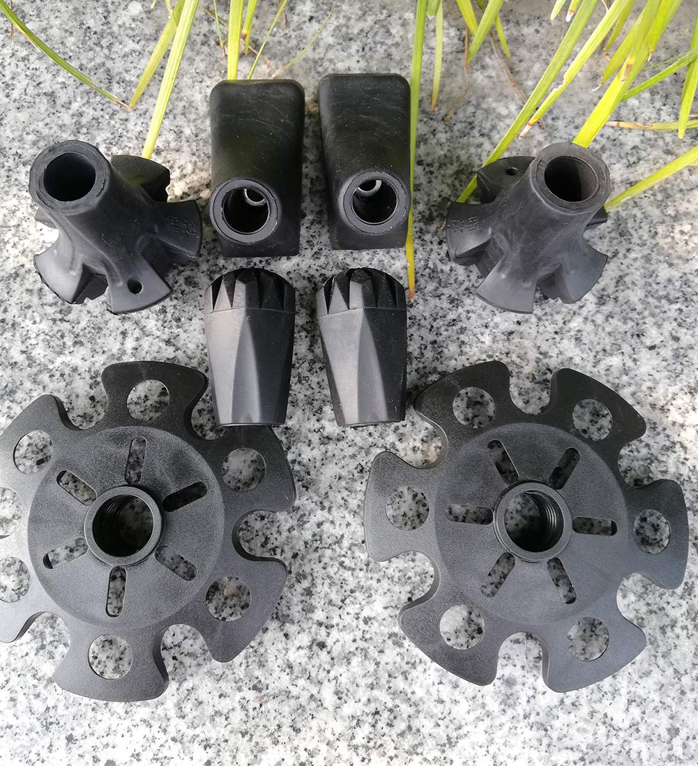 Replacement Rubber Tips Set for Trekking poles-4 Paris Heavy-Duty Durable Feet Paws Tips Snow Baskets for Hiking Poles/Walking Sticks