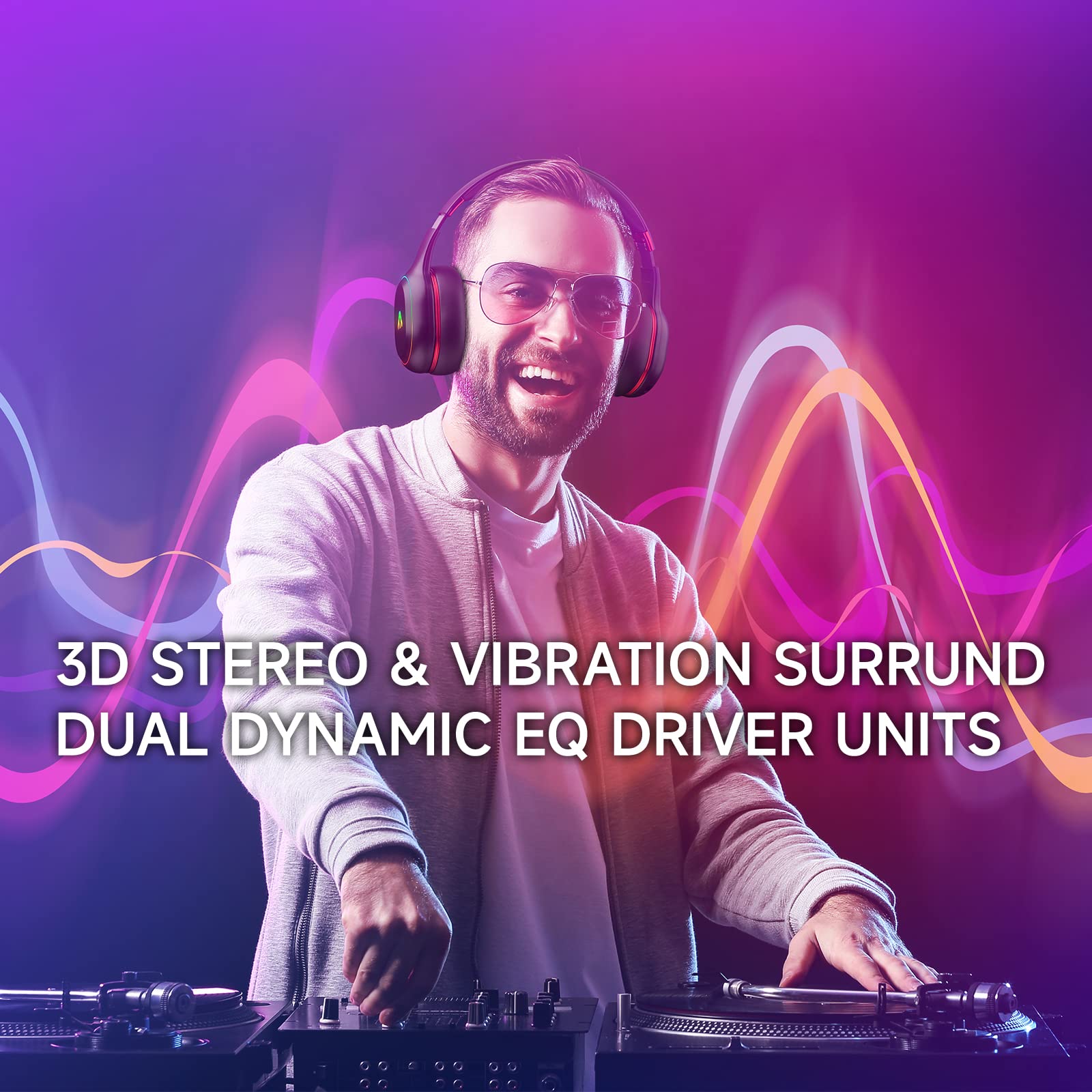 Wireless Gaming Headset, Bluetooth Gaming Headphones with Microphone Detachable Noise Canceling, 2.4GHz RGB Light for PS5 PS4 PC Phone Xbox Nintendo Switch (Black)
