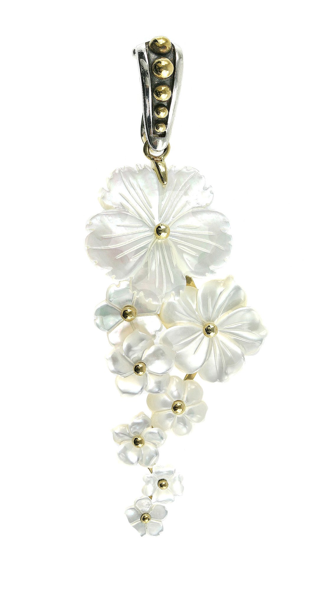 Sterling Silver Mother of Pearl w/Bronze Pendant Enhancer
