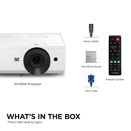 ViewSonic PA700W 4500 Lumens WXGA High Brightness Projector w Vertical Keystone for Business and Education