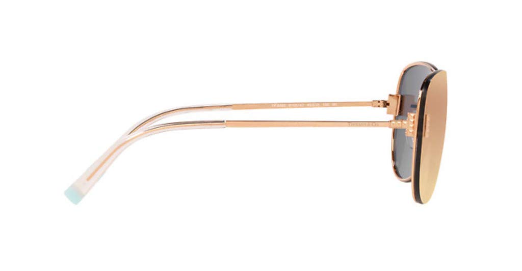 Tiffany & Co TF3066 - 61054Z Sunglasses RUBEDO w/ GREY MIRROR ROSE GOLD Lens 62mm