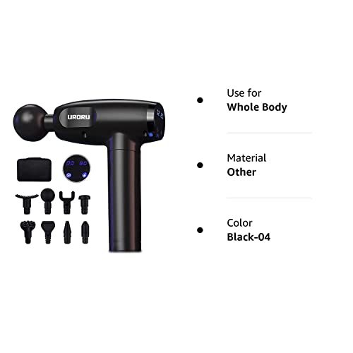 URORU Massage Gun Deep Tissue Massager Back Massager for Athletes Portable Body Muscle Massager Professional Lightweight andheld Deep Tissue Massager Black