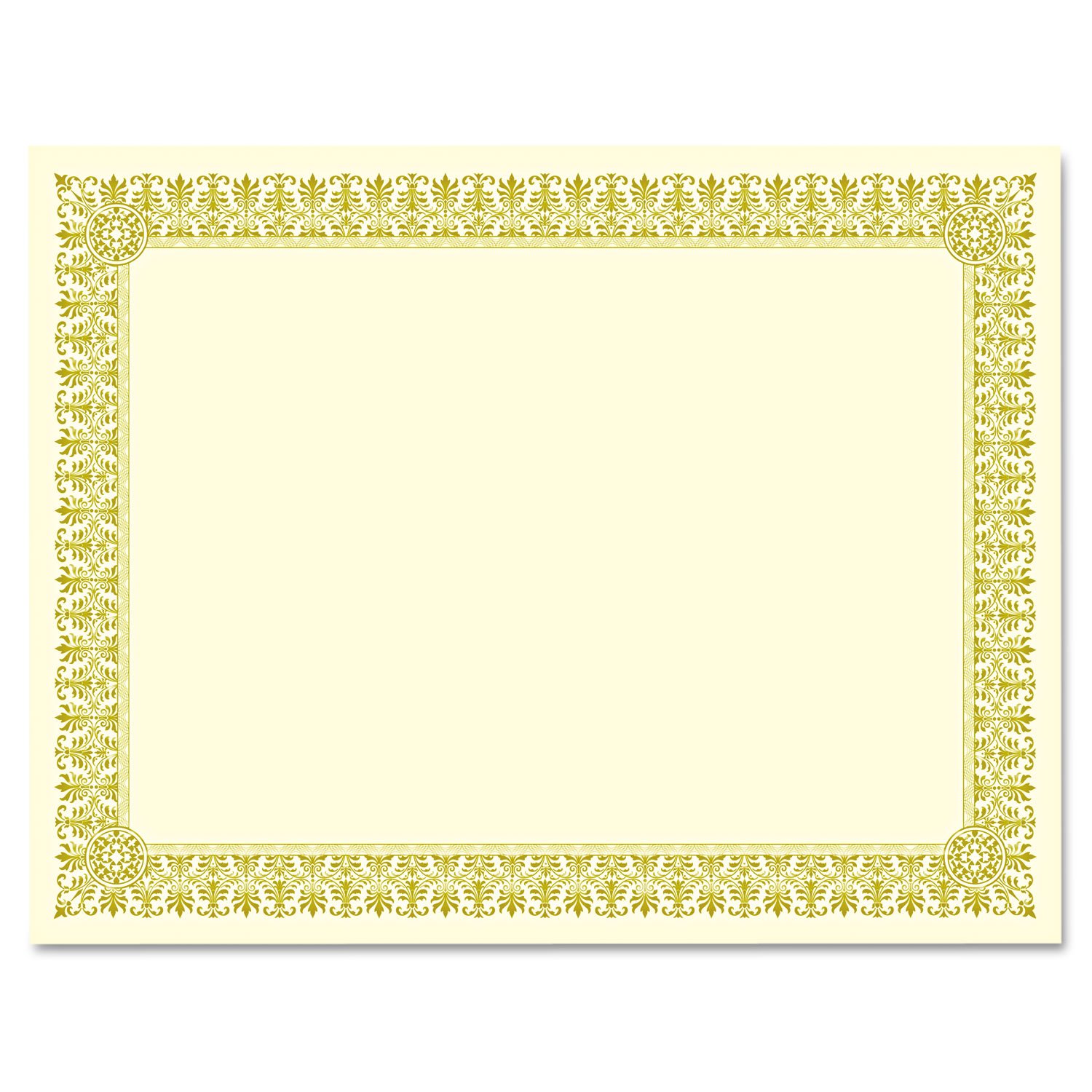 SOUCTP1V Southworth CTP1V Premium Certificates Ivory Fleur Gold Foil Border 66 lb 8.5 x 11 15/Pack