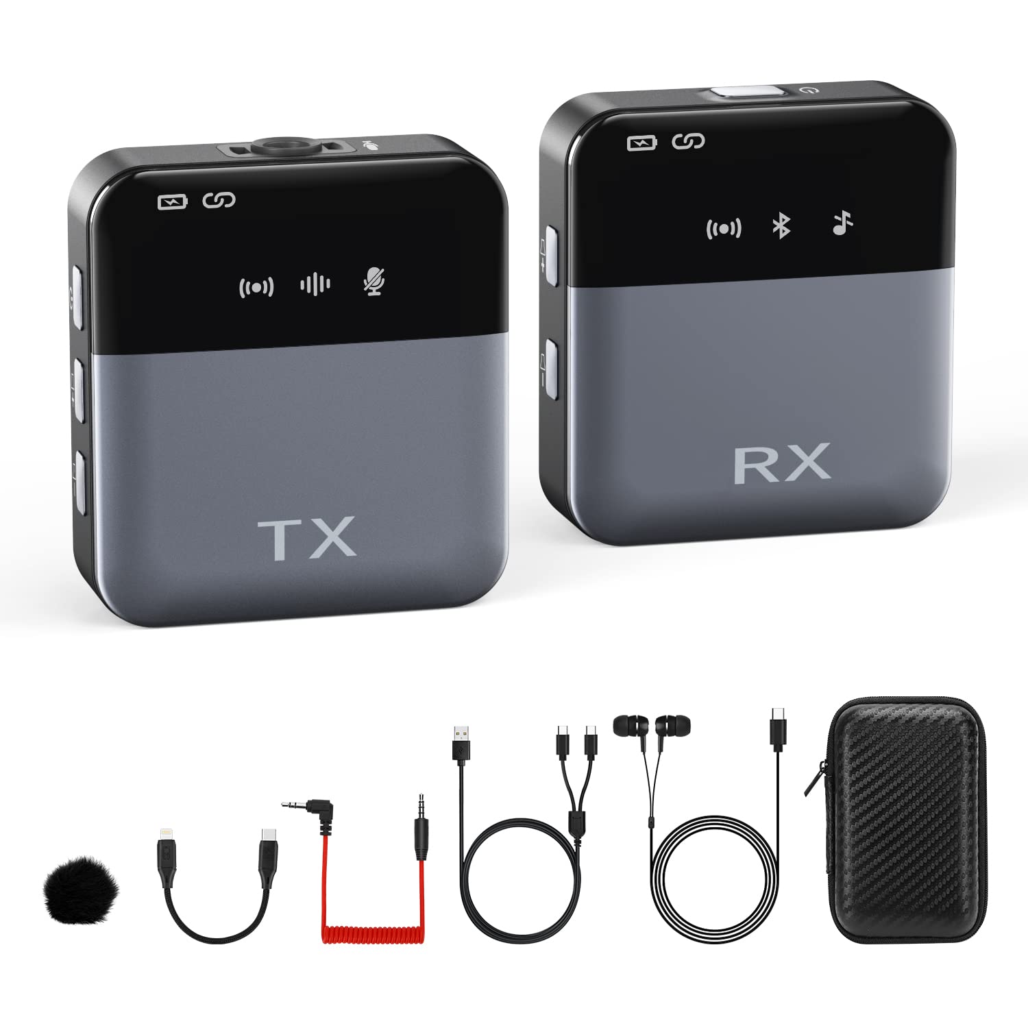 WIREN Wireless Lavalier Microphone System - Plug&Play Lapel Mic with Transmitter & Receiver, Compatible iPhone DSLR Cameras Camcorders Android Phones for Live Stream Zoom Video Recording Interview