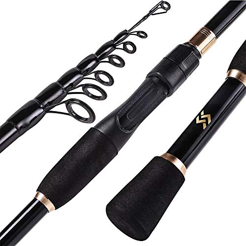 ZYZMH Telescopic Fishing Rods 1.8M 2.1M 2.4M Bass Hard Bait Casting Mini Portable Spinning Rod Fishing Tackle Tools (Size : 2.1m)
