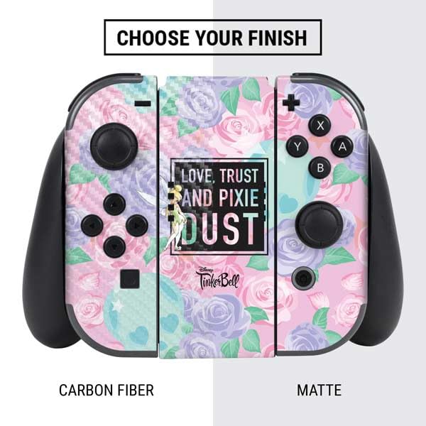 Skinit Decal Gaming skin compatible with Nintendo Switch Bundle - Officially Licensed Disney Tinker Bell Love Trust and Pixie Dust Design