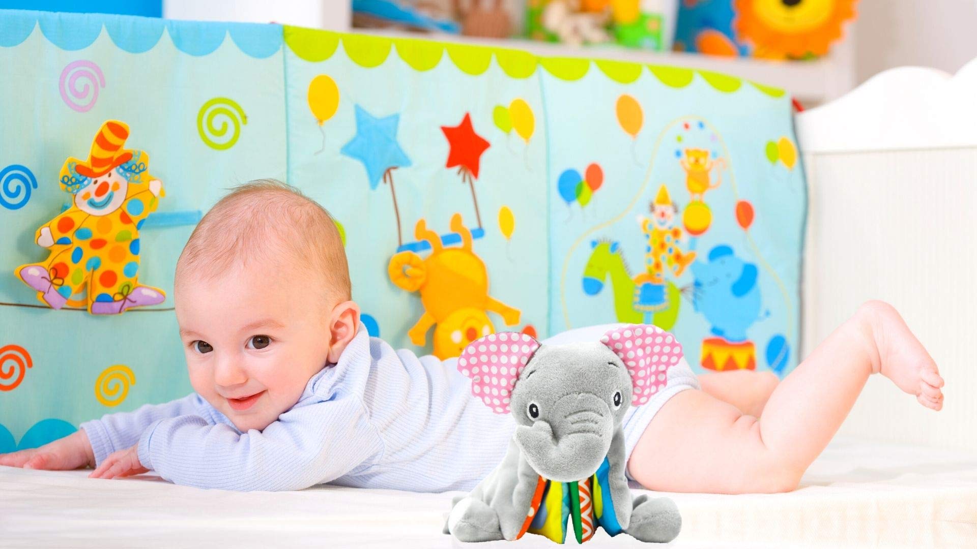 Super Soft Elephant Baby Book β Exciting, Vibrant, and Inviting Pages Filled with 6 Favorite Farm Animals β Machine Washable β for Ages 3 Months to 18 Months