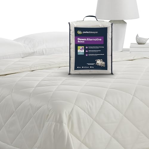 Serta Down Alt Quilt-Stitched Fiber Fill Down Alternative Blanket, King, Ivory