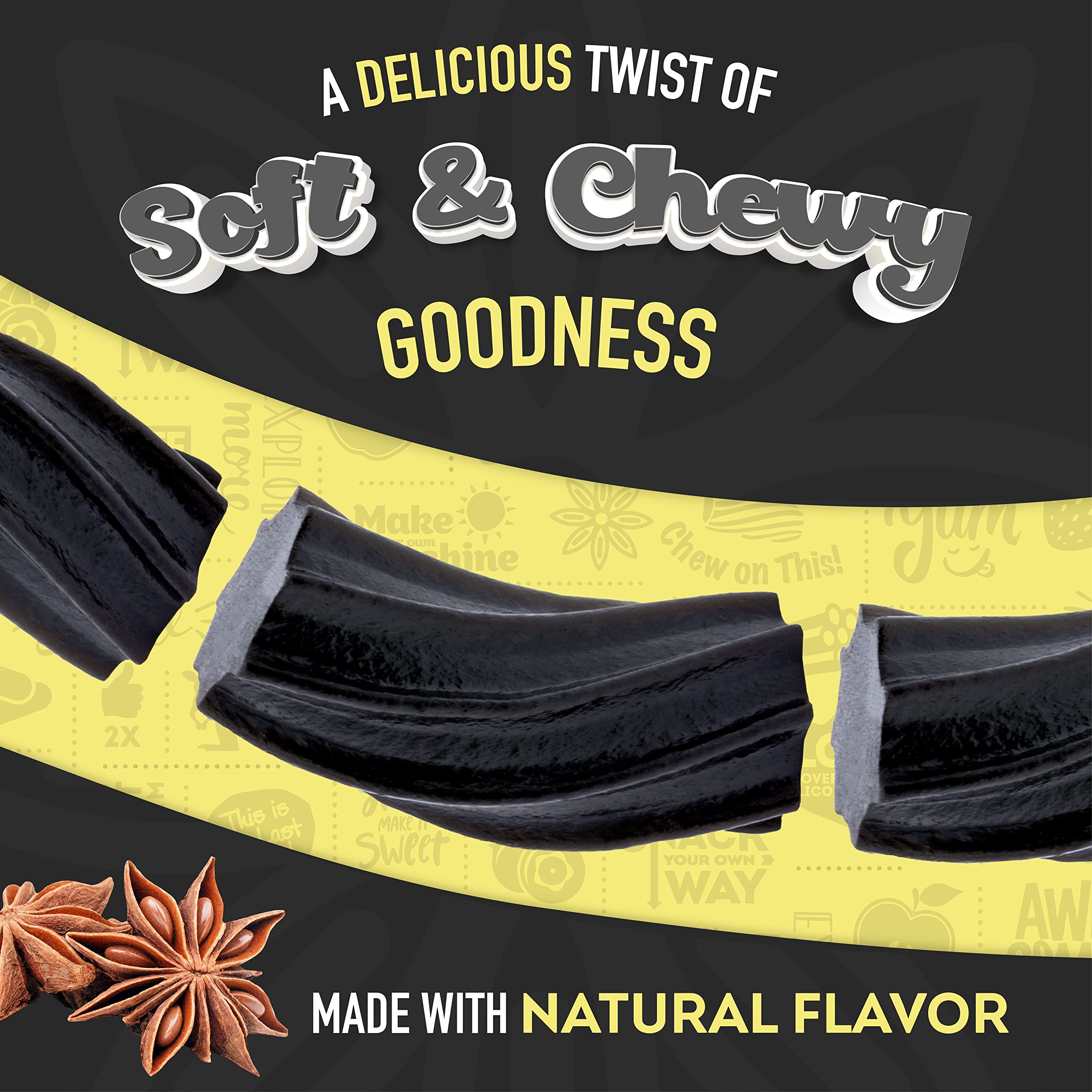 Wiley Wallaby Licorice 24 Ounce Classic Gourmet Soft & Chewy Australian Black Licorice Candy Twists, 3 Pack