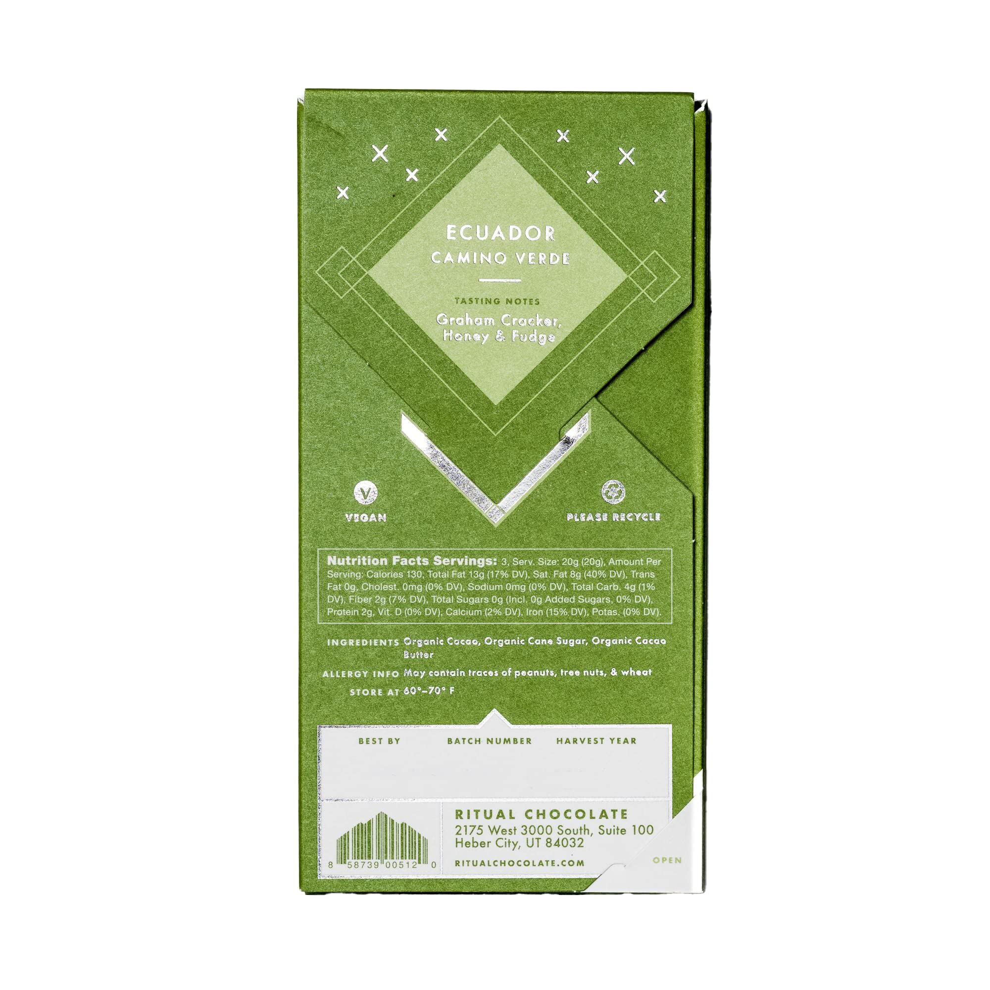 Ritual Chocolate Ecuador Single Origin 75% Bar, 2.12 OZ