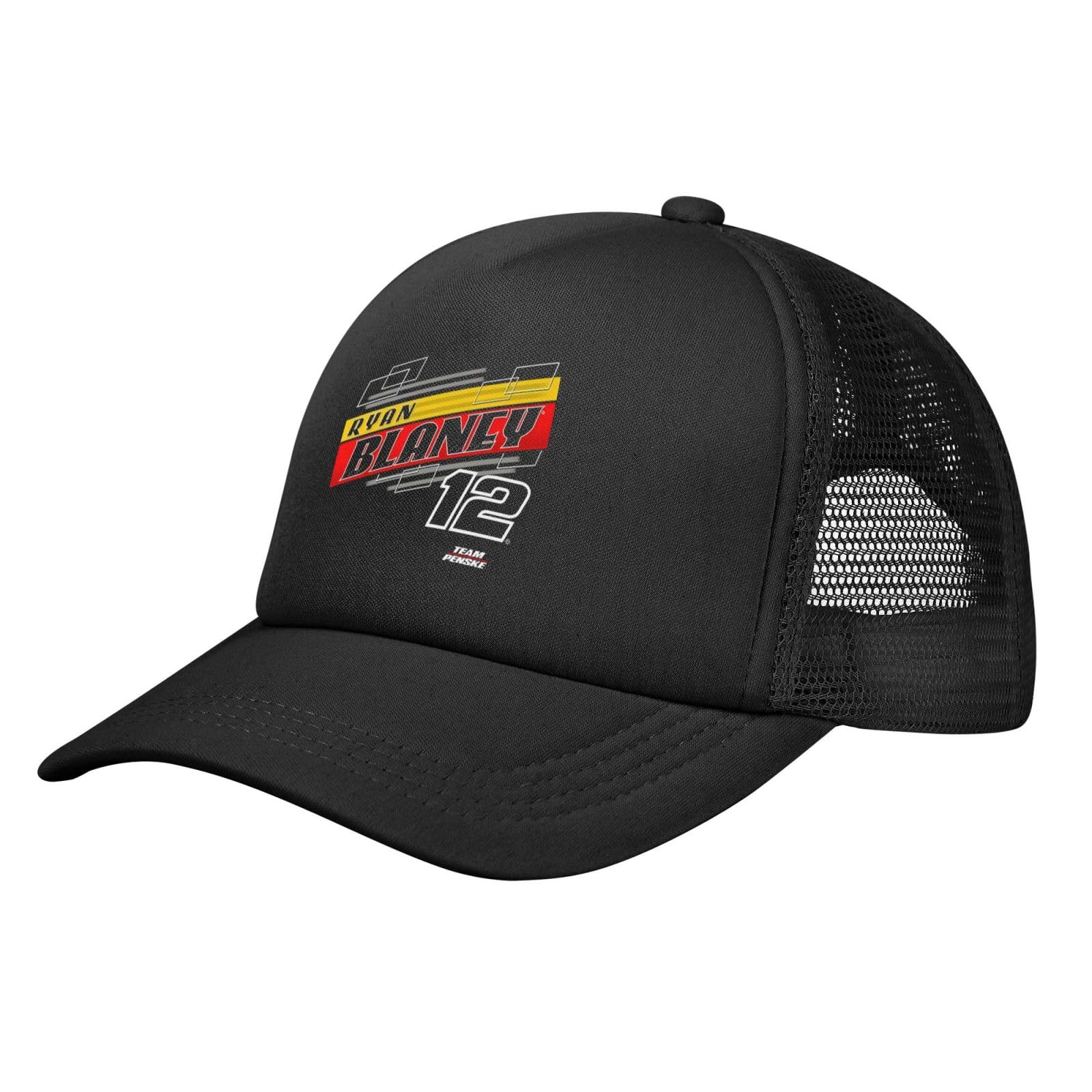 Ryan Blaney 12 Men's Adjustable Mesh Back Cap Curved Bill Snapback Mesh Baseball Cap Breathable Sun Hat