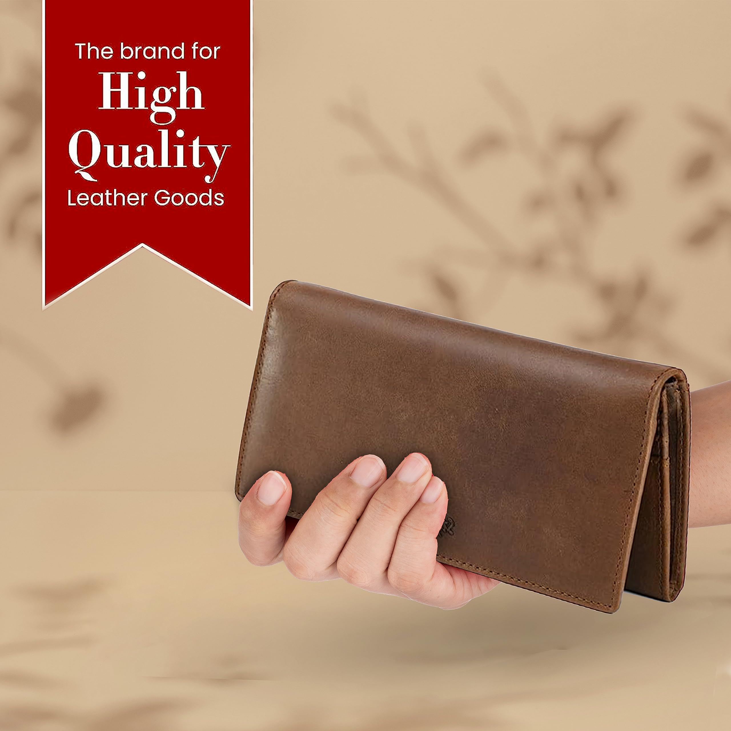 Style n Craft 391103 Ladie's Long Clutch Wallet, in Oak Color, Leather