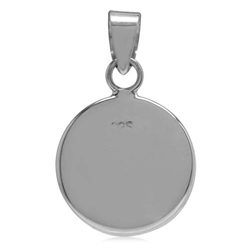 Silvershake 14mm White Mother of Pearl and Created Black Onyx 925 Sterling Silver Yin Yang Pendant