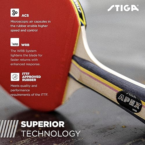 STIGA Apex Performance-Level Table Tennis Racket with ACS Technology for Increased Control