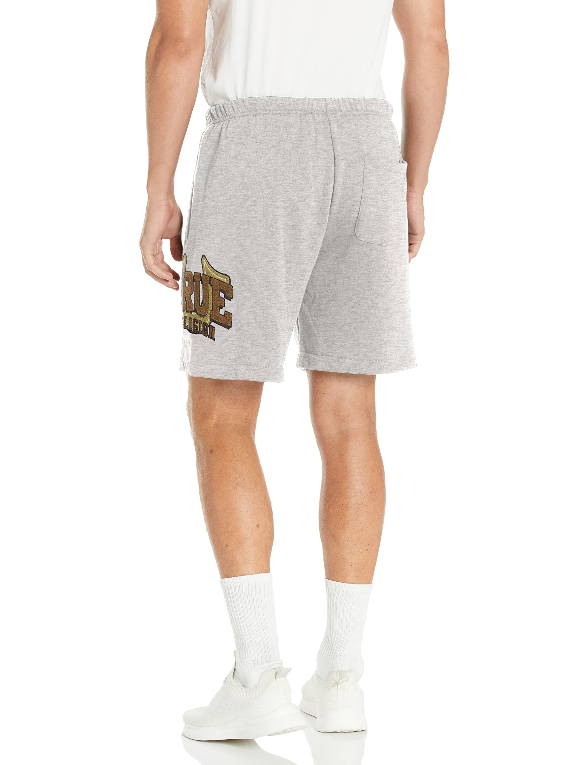 True Religion Men's Relaxed Jogger Short, Heather Grey, XXL