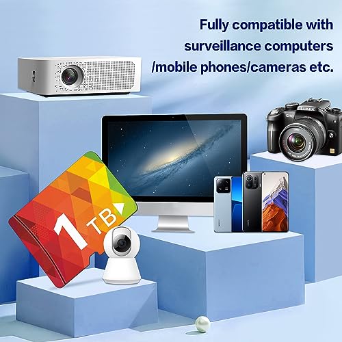 WSLLD 1TB Memory Card, TF Card, Ultra UHS-I Memory Card, C10, U3, A1, Full HD,Expanded Storage for Android Smartphones, Tablets