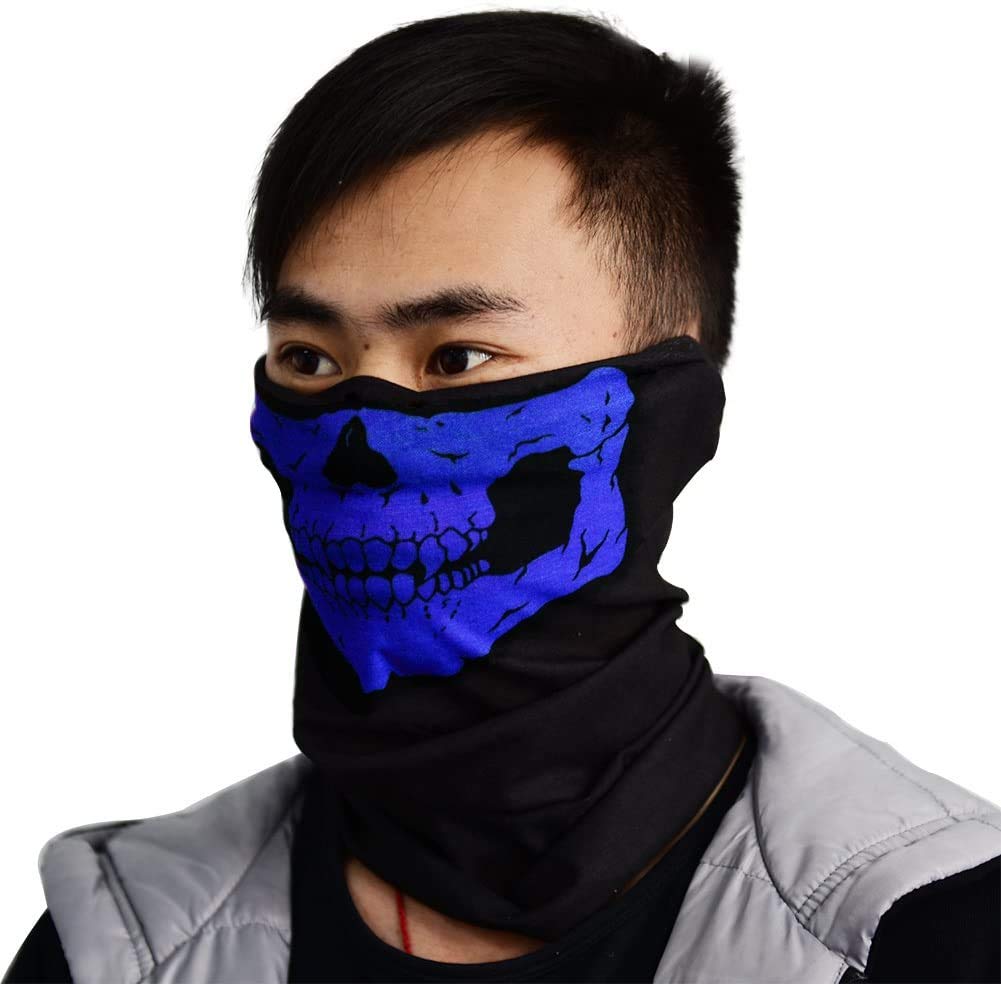 TYmall 3pcs Face Bandanas Skull Face Mask for Motorcycle Bike Riding Fishing Hunting Cycling