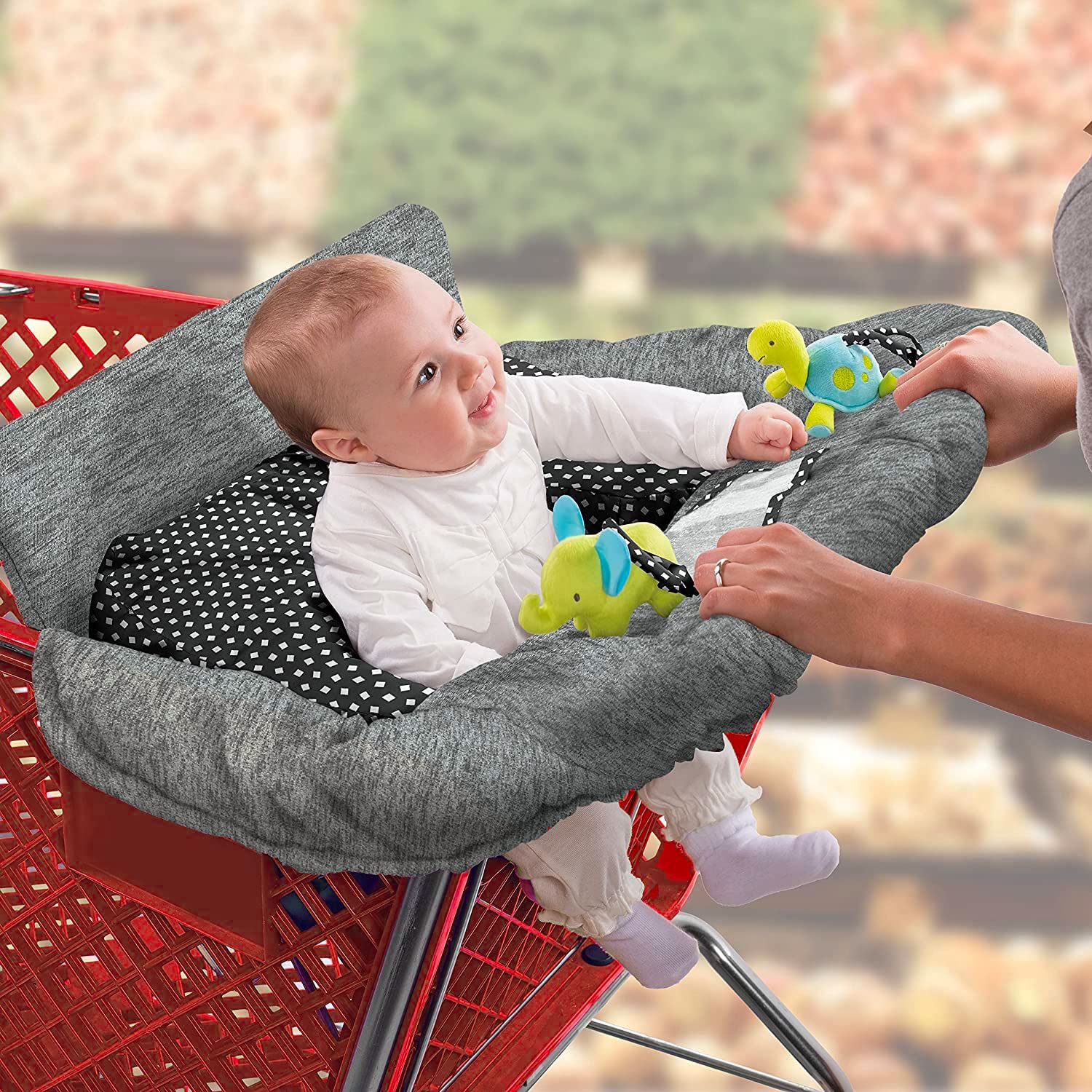 Summer Infant 2-in-1 Cushy Cart Cover and Seat Positioner, Dots and Diamonds