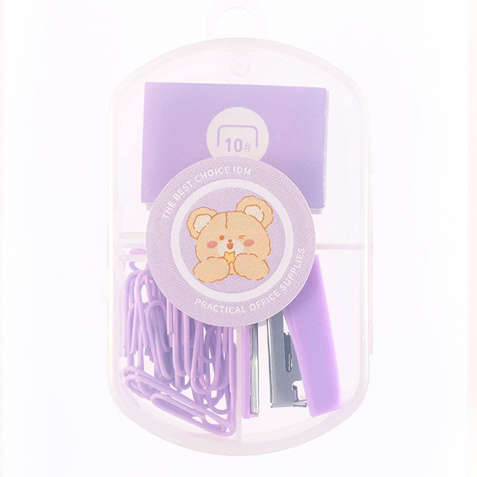 Simonhomes Mini Stapler, small stapler with 100 PCS Staples, Purple Stapler Stationery Set with 20 PCS Clips for Office School Home, 10 Sheets Capacity