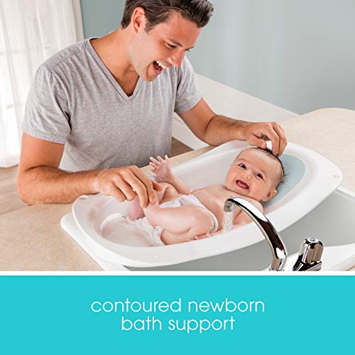 Summer Right Height Bath Tub β Elevated and Spacious Baby Bathtub with Newborn Bath Support β Extended Use Features Include Tubside Seat and Stepstool