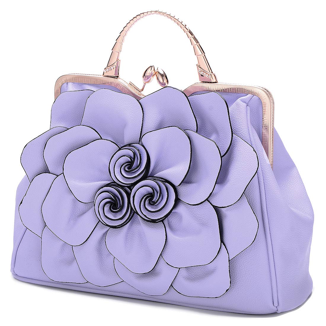 SUNROLAN Women's Evening Clutches Handbags Formal Party Wallets Wedding Purses Wristlets Ethnic Totes Satchel (Light Purple)