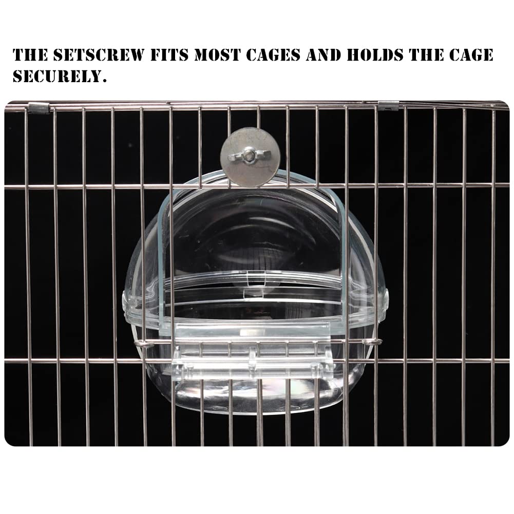 Shuoxpy Bird Bath Cage Parrot Bath Box Bird Cage Accessory Supplies Bathing Tub Bird Bathing for Lovebirds Canaries Cockatiel Budgerigars Parakeets