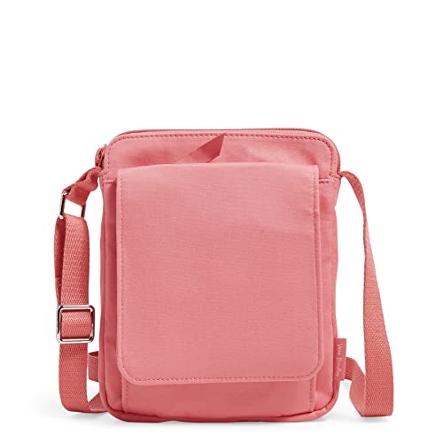 Vera Bradley Women's Cotton Mini Hipster Crossbody Purse With RFID Protection, Rouge Rose - Recycled Cotton, One Size