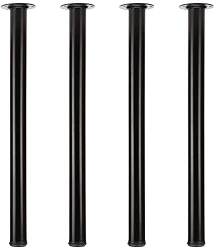 WINSOON 28 Inch Adjustable Metal Table Legs Heavy Duty Durable Office Furniture Legs Kitchen Dinner Desk Legs Set of 4, Black