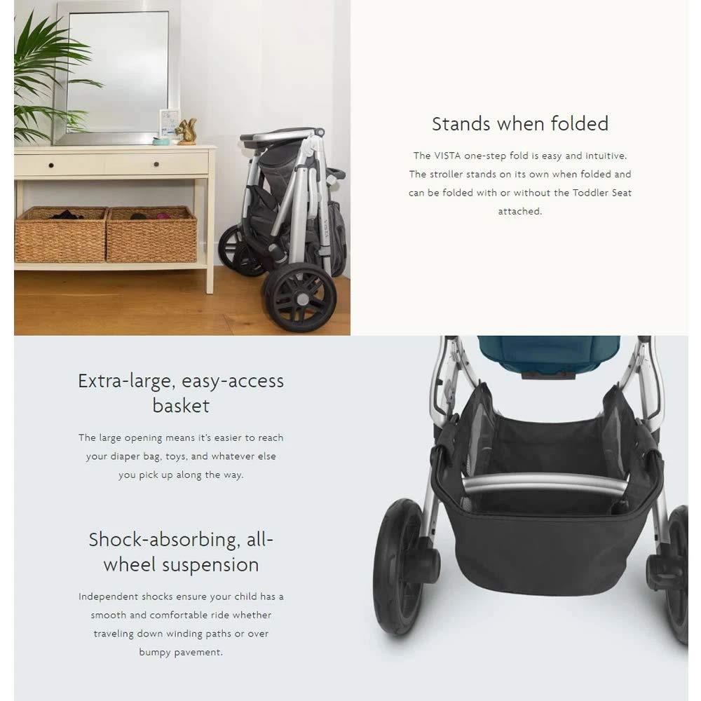 UPPAbaby Vista V2 Stroller- Declan (Oat Melange/Silver/Chestnut Leather) + Mesa Infant Car Seat - Jake (Black)