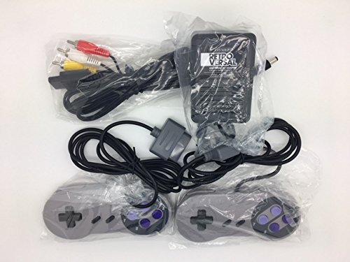 Super Nintendo SNES Controllers, AV Cable and Power Adapter Bundle for the Original Super Nintendo SNES Console System TBGS