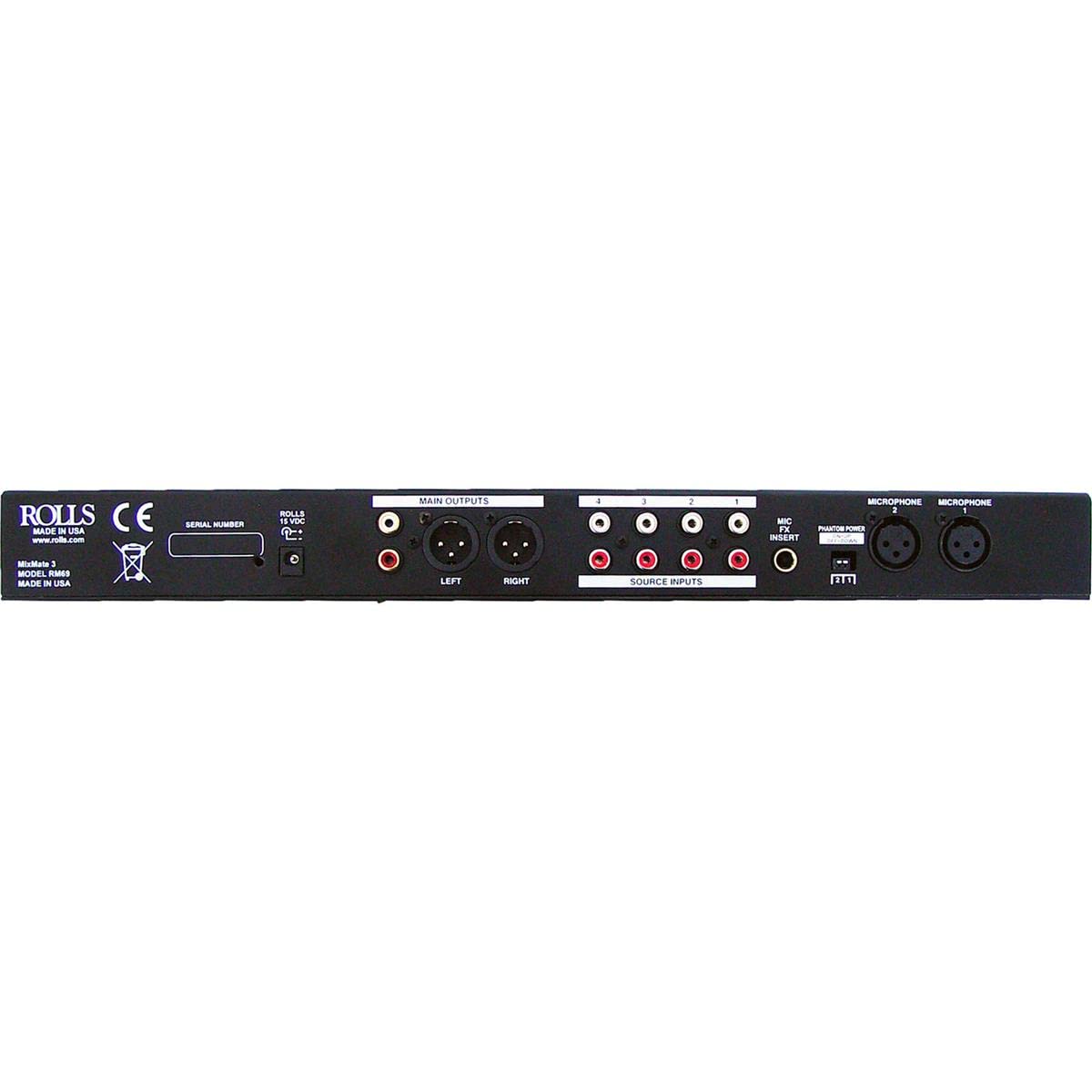 Rolls RM69 MixMate 3 Mic/Source Mixer , Black