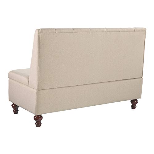 Signature Design by Ashley Gwendale French Country Tufted Back Storage Bench, Beige