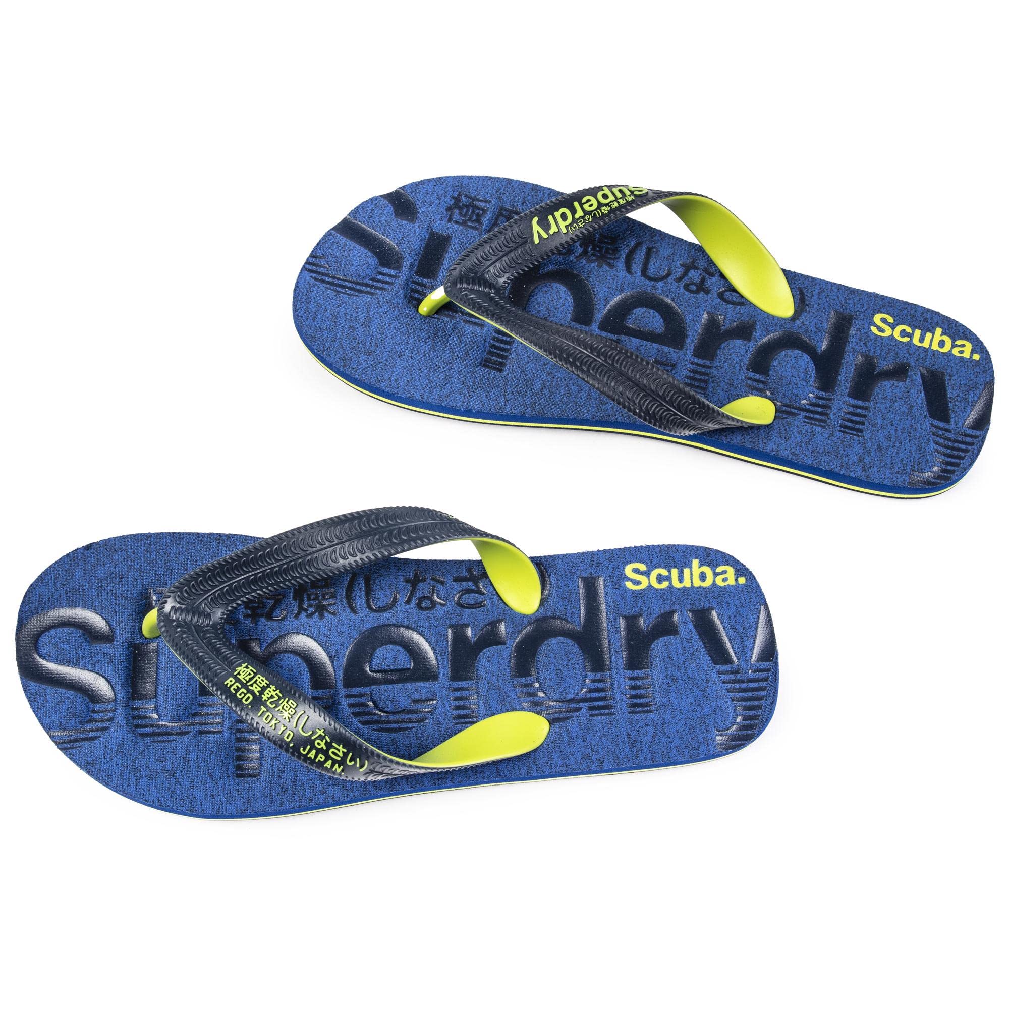Superdry Men's Scuba FLIP Flop Loafer, Cobalt Grit, Large