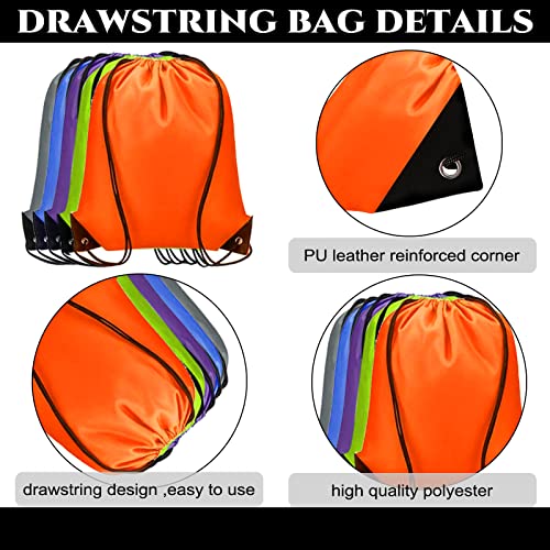 RLGPBON 12/24/48 Pack Drawstring Backpack Bulk Sport Bags Cinch Sack with String DIY Gym Sports Sackpack for Boys Girls Women Men
