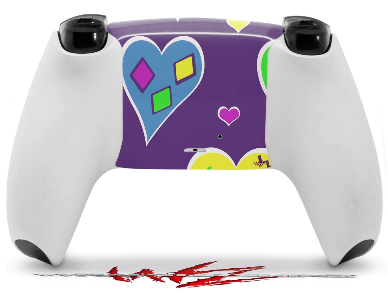 WraptorSkinz Skin Wrap compatible with Sony PS5 DualSense Controller Crazy Hearts (CONTROLLER NOT INCLUDED)