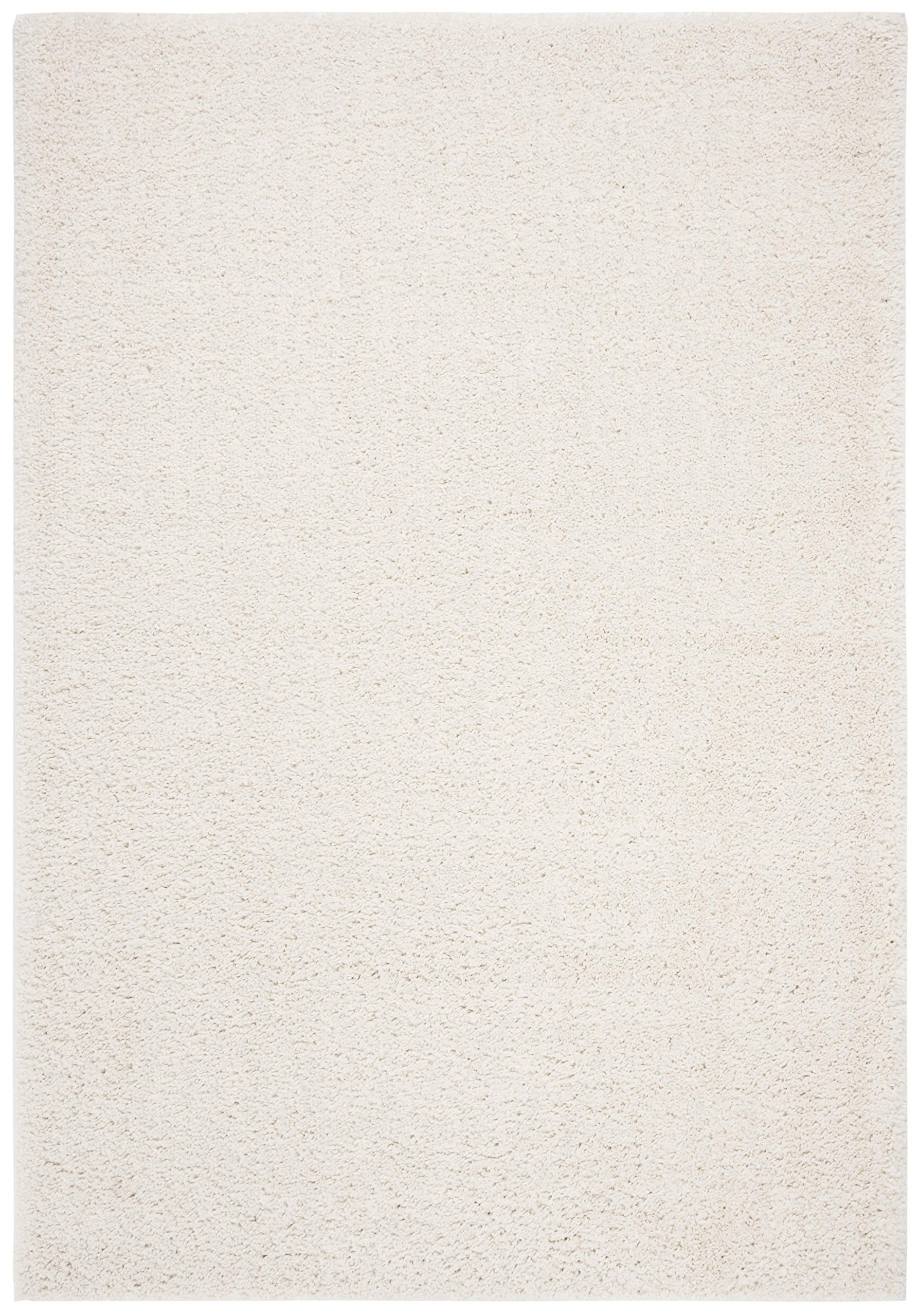 SAFAVIEH August Shag Collection Area Rug - 8' x 10', Ivory, Solid Design, Non-Shedding & Easy Care, 1.2-inch Thick Ideal for High Traffic Areas in Living Room, Bedroom (AUG900C)