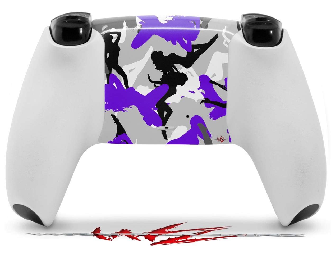 WraptorSkinz Skin Wrap compatible with Sony PS5 DualSense Controller Sexy Girl Silhouette Camo Purple (CONTROLLER NOT INCLUDED)