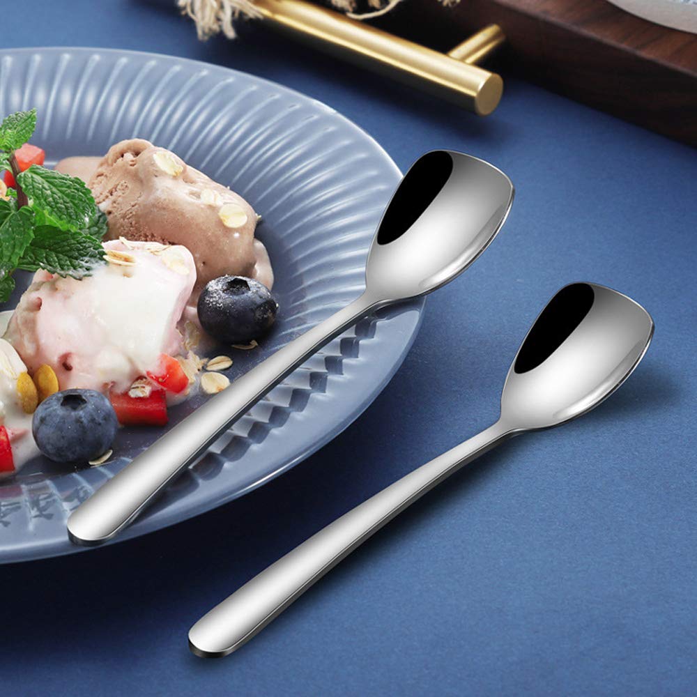 Wenkoni Small Ice Cream Spoons, Dessert Spoons,Shovel Cake Spoons 18/8 (SUS 304) Stainless Steel 5.9inch spoons,5 pcs Set
