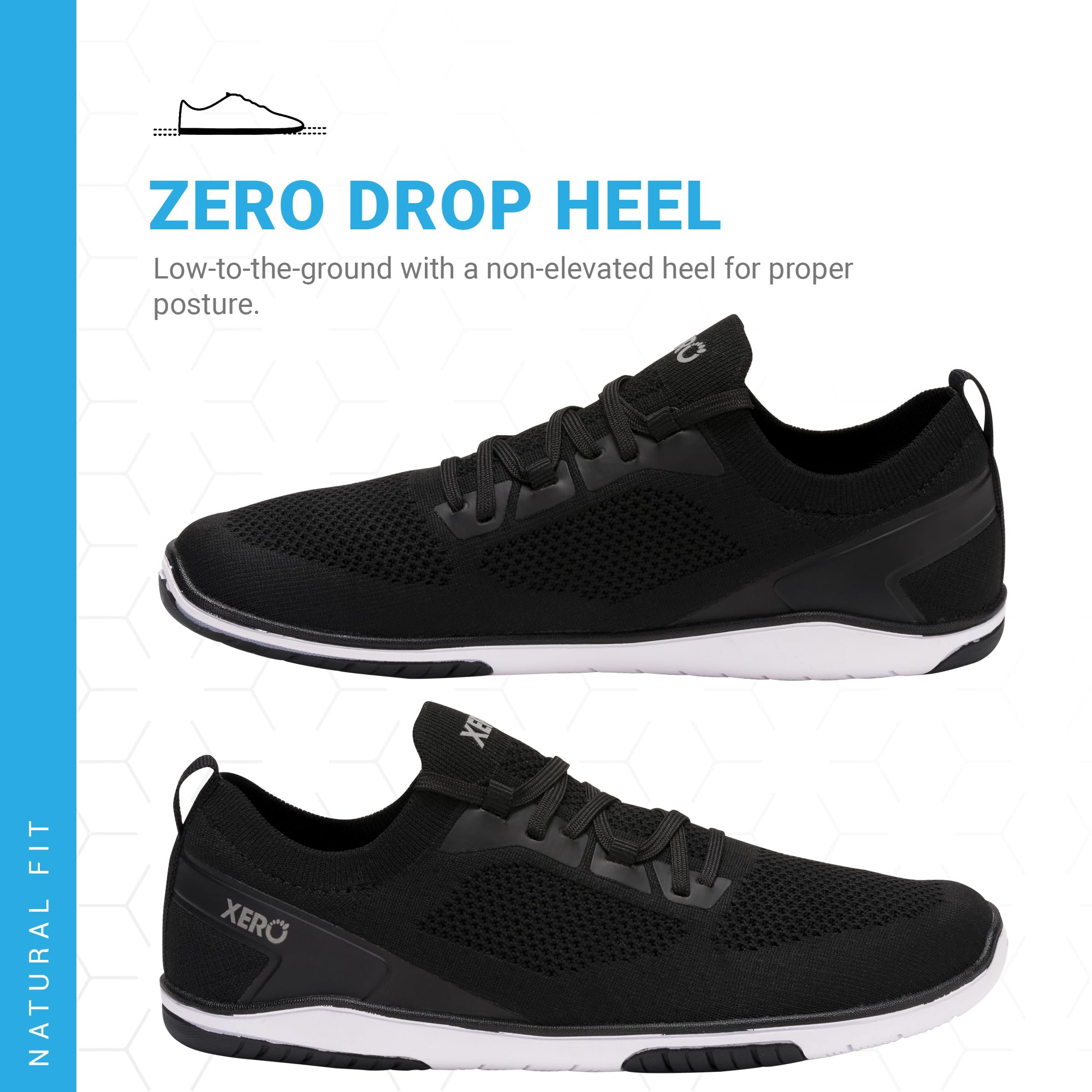 Xero Shoes Barefoot Nexus Knit Shoes for Women | Athleisure Sneaker, Minimalist, Zero Drop, Minimalist Women's Shoes | Black, Size 7.5